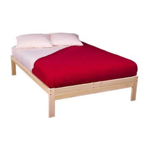 Full size Unfinished Wood Platform Bed Frame with Wooden Slats - Bed ...