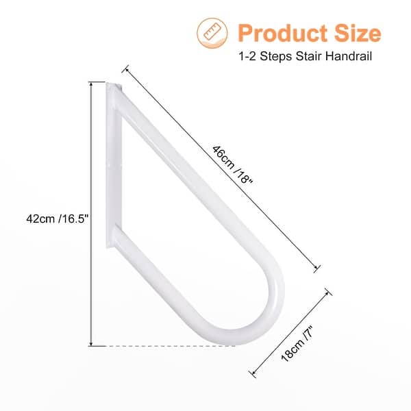 Hand Rails for Outdoor Steps, Wall Mount U-Shape Handrails for 1-2 ...