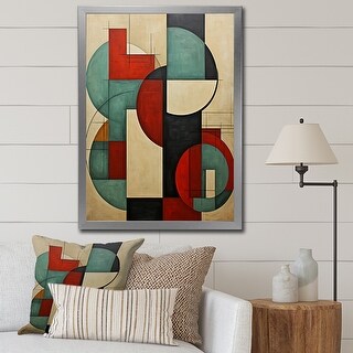 Designart "Deconstructed Moon Phases Retro Minimal" Transitional Framed ...