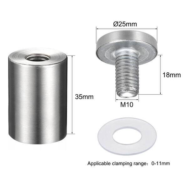 Sign Standoffs Mounts Wall Glass Advertising Nails 25mm x 40mm 10pcs ...