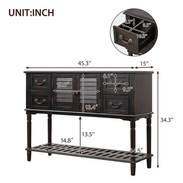 Console Table Sideboard for Entryway Sofa with Shutter doors - Bed Bath ...