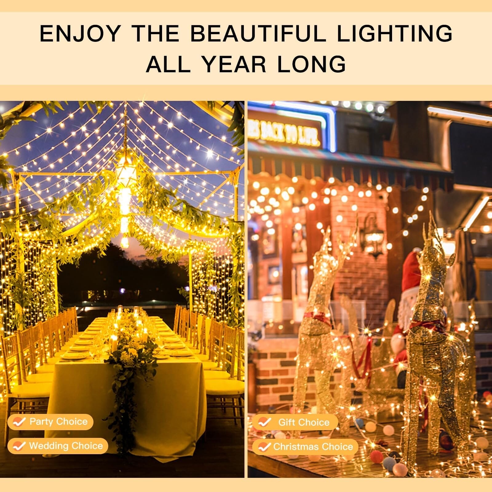 bedroom string lights plug in