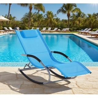 Zero Gravity Rocking Chair Outdoor Chaise Lounge Chair Recliner Rocker ...