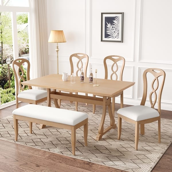 dining table set with high back bench
