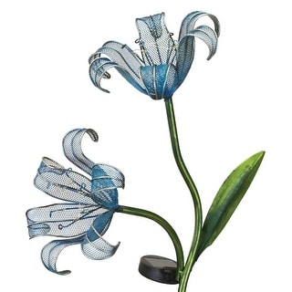 Double Lily Solar Stake - Blue - 12.75"x7.5"x36" - Bed Bath & Beyond ...