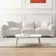 Beige Oversized Lambswool Fabric 3-Seater Sofa with Unique Design - Bed ...