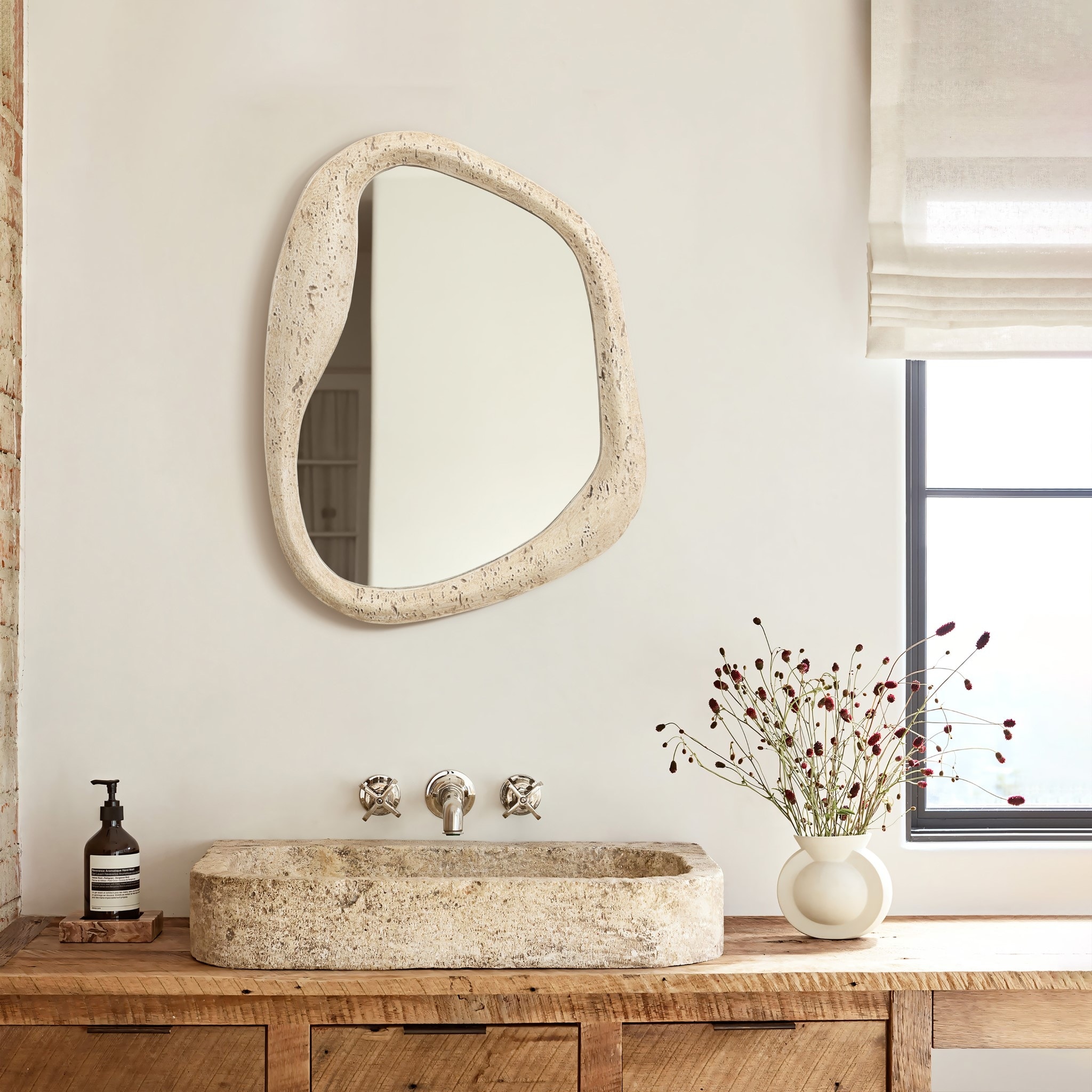 travertine wall mirror