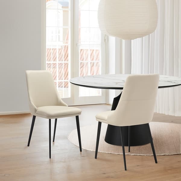 Genesis Taupe Grey or Beige Faux Leather Upholstered Dining Chairs ...
