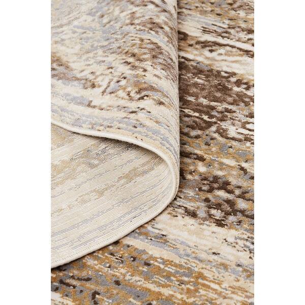8 X 10 Tan Ivory And Brown Abstract Area Rug 36 Bed Bath