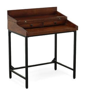Carolina Living Raleigh Rustic Top Writing Desk - Chestnut/Black - Bed ...