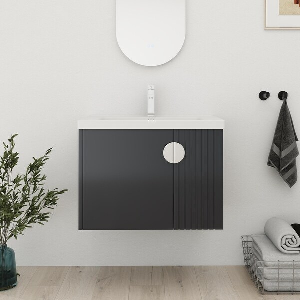 Bathroom Vanity With Sink In 24 28 Inch Floating Bathroom Vanity With Soft Close Door On Sale Bed Bath Beyond 39934852