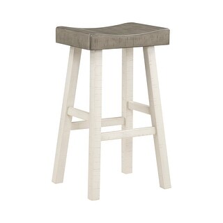 Transitional Design Bar Stools Set of 2pcs, Solid Rubberwood Furniture ...