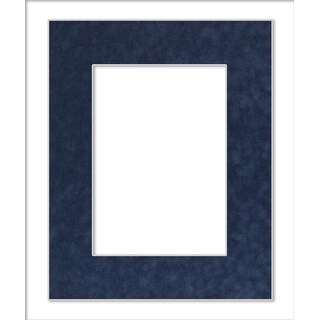 7x9 Mat Bevel Cut for 5x6 Photos - Acid Free Navy Suede Precut Matboard ...