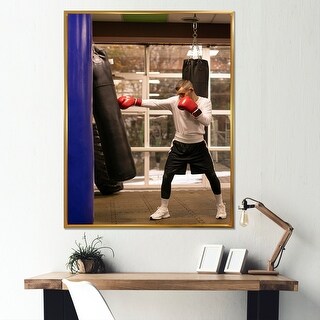 Designart "Side View Boxer Of Practicing With Punching Bag" Boxing ...