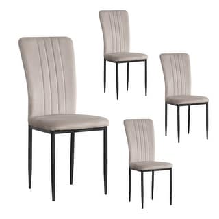 16.1" Velvet Upholstered Chairs with Metal Legs, Set of 4 - Bed Bath ...