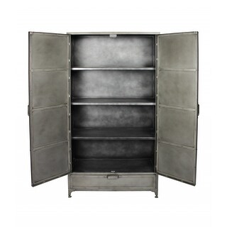 HomeRoots 36" Silver Iron Drawer Combo Dresser - Bed Bath & Beyond ...