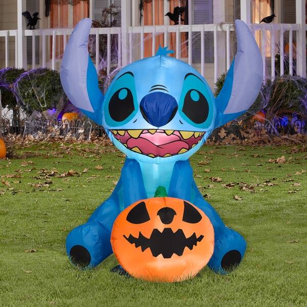 Gemmy Airblown Stitch w/Jack O' Lantern Disney, 3 ft Tall, Multi - Bed ...