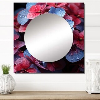 Designart "Neon Pink Hydrangea Harmony I" Hydrangea Wall Mirror ...