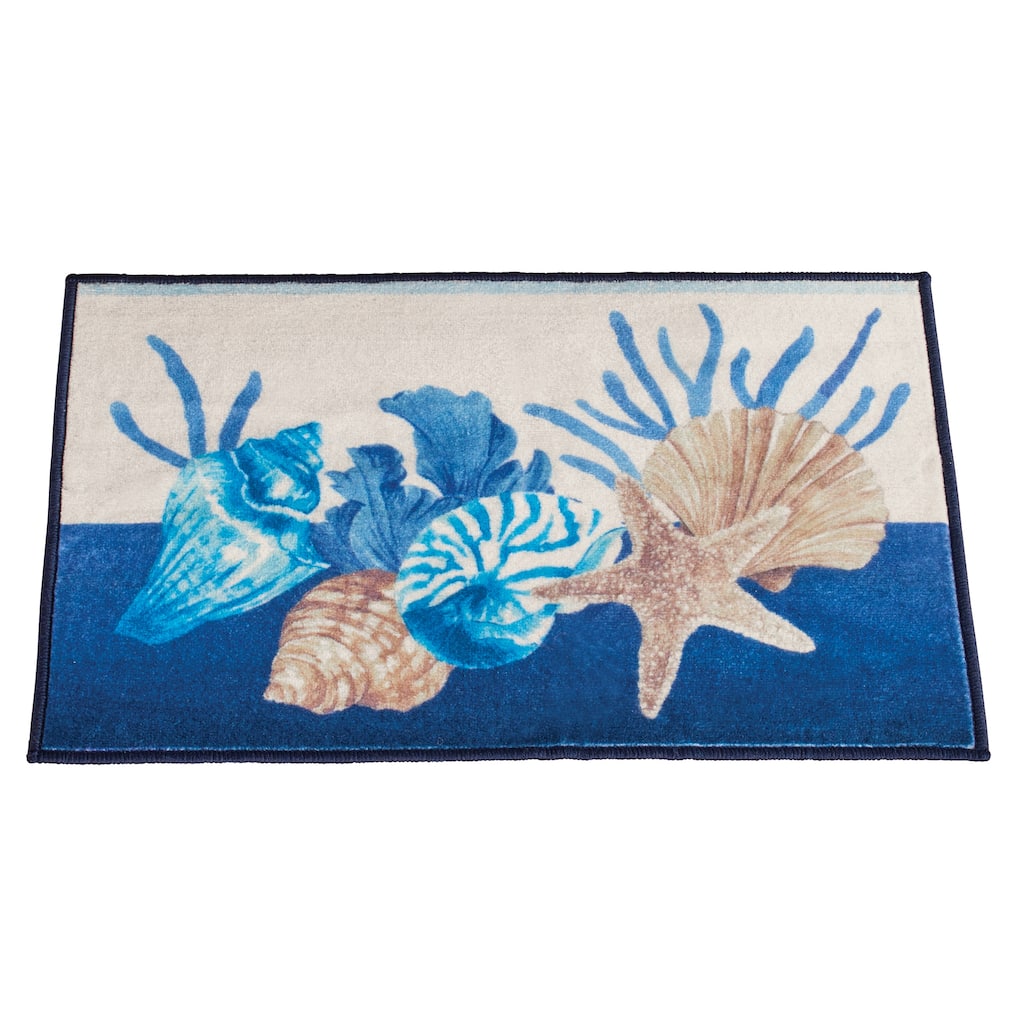 Blue Lagoon Seaside Escape Skid-Resistant Ocean Bath Rug - Overstock ...