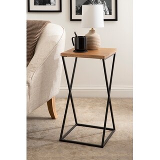 Kate and Laurel Elix Wood and Metal Table and Plant Stand - Bed Bath ...