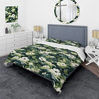 Designart "Zen Floral Retreat " Cottage Bedding Set With Shams - Bed ...