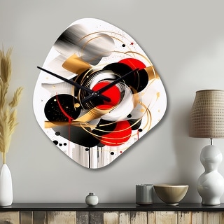 Red and Black Abstract Symphony IV - Abstract Wall Clock in ...