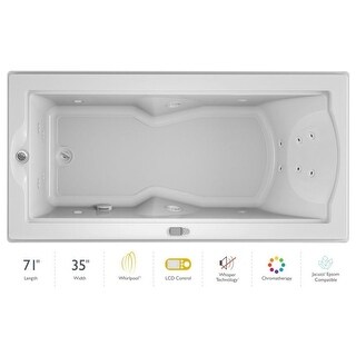 Jacuzzi 72" x 36" Fuzion Drop In Luxury Whirlpool Bathtub with 14 - Bed ...