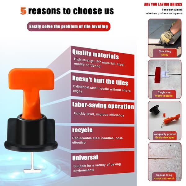 50Pcs Useful Reusable Tile Leveling Positioning System Leveler T-lock ...