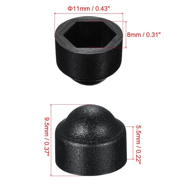 Plastic Dome Bolt Nut Protection Cap Cover M5 / 8mm Hex Screw Cover ...