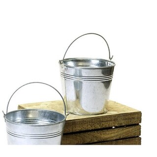 7 Inch Galvanized Metal Pail for Decor and Tabletop Display - 7dia x 6H ...