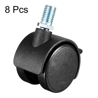 8 Pcs 1.5 Inch Swivel Caster Wheels Nylon Threaded Stem with Brake M10 ...