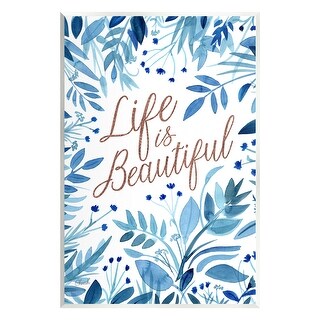 Stupell Life Is Beautiful Blue Wildflowers Wall Plaque Art by Cherish ...