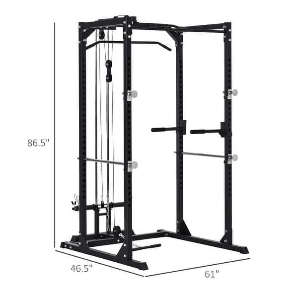 Soozier Heavy Duty Multi-Function Power Rack Cage Home Gym Exercise ...
