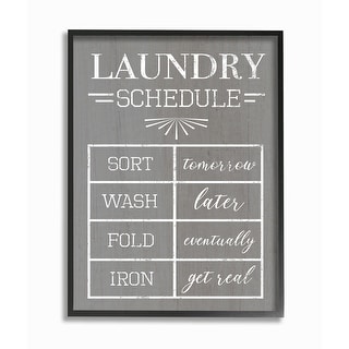 Stupell Relaxed Laundry Room Schedule Family Home Framed Wall Art ...