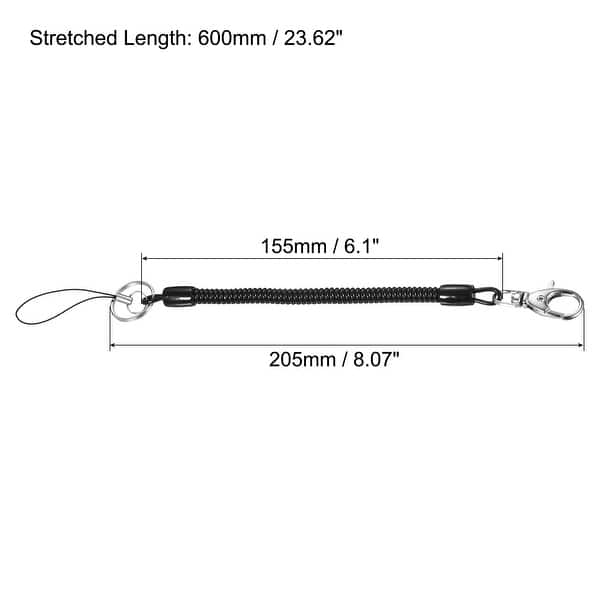 Retractable Coil Spring Keychain with Key Rings 4 Pack Plastic - Bed ...