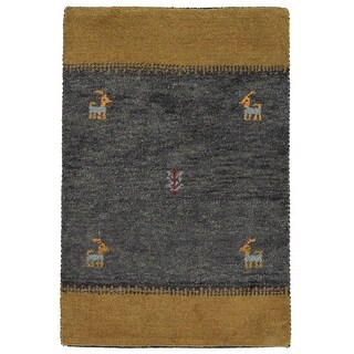 Canvello Hand Made Modern All Over Indo Gabbeh Rug - 2'0'' X 2'11 ...
