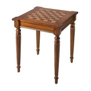 Traditional Olive Ash Burl Square Game Table - Dark Brown - Bed Bath ...
