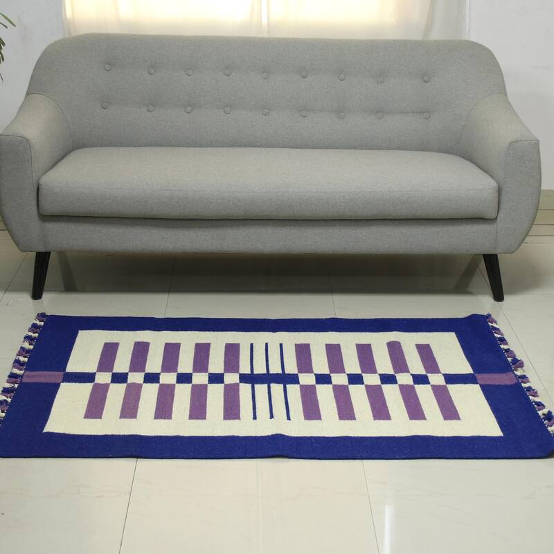 Novica Handmade Playful Lines Wool Area Rug (3X5) - 2' x 6' Runner ...