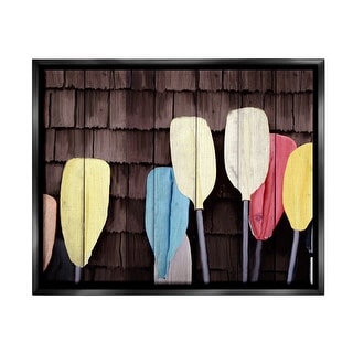 Stupell Rustic Boat Oars Framed Floater Canvas Wall Art Design by Kim ...