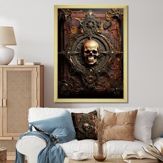 Designart "Pirate Code Book" Pirate Framed Canvas Print - Bed Bath ...
