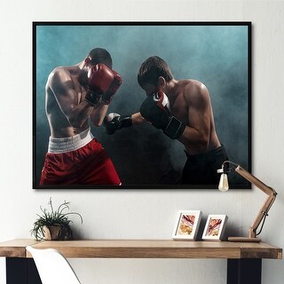 Designart "Two Professional Boxer Boxing" Boxing Framed Wall Decor ...