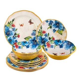 UPware 12-Piece Butterfly Melamine Dinnerware Set - Bed Bath & Beyond ...