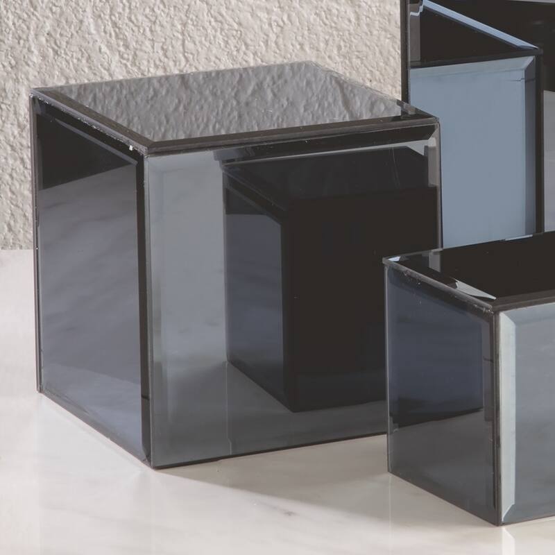 Square Glass Mirrored Riser Pedestals - On Sale - Overstock - 13348717