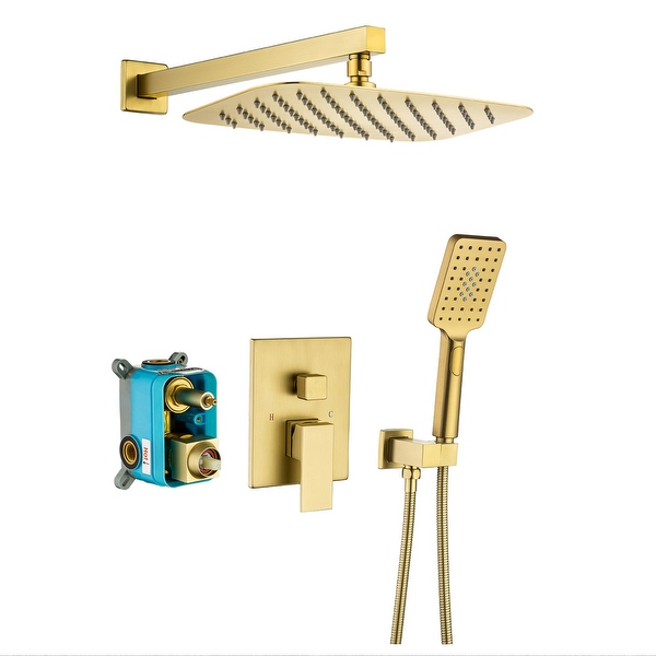 Rainlex Wall Mounted Dual Functions 12 Rainfall Shower Head Brushed