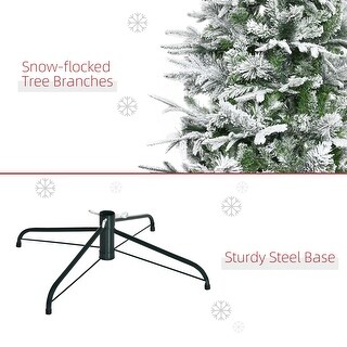 Realistic 9ft Snow-Dusted Christmas Tree with Easy Assembly and Flame ...