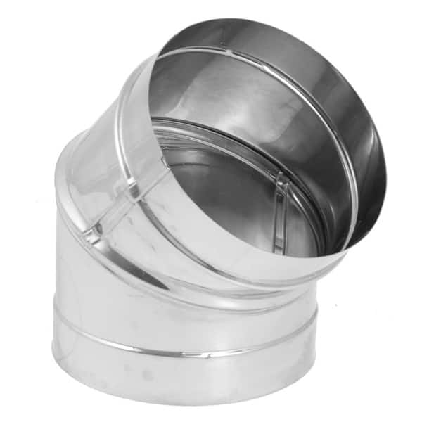 DuraVent DuraBlack 6" Stainless Steel Single Wall 45 Degree Elbow Stove ...