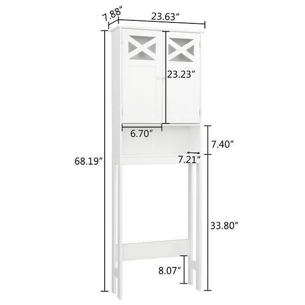 Double Door Fork Toilet Cabinet Bathroom Shelving White - Bed Bath ...