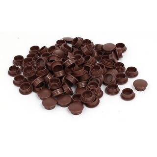12mm Dia Plastic Thread Design Screw Cap Covers Hole Lids Brown 100pcs ...