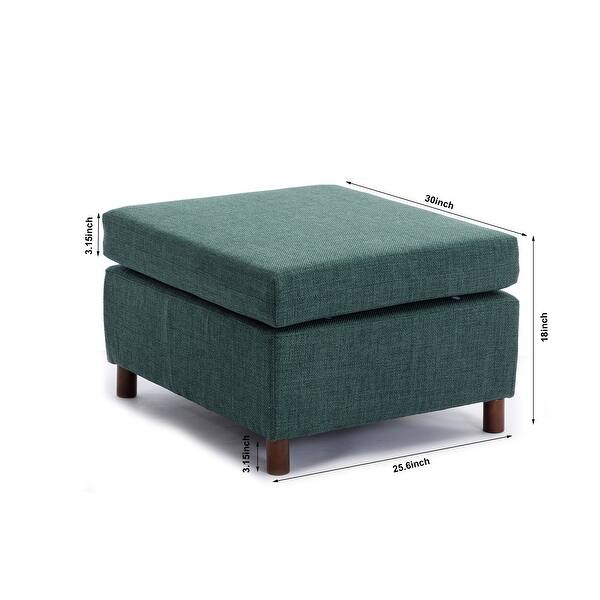 Linen Module Sectional Sofa Single Seat Cross Section Couch w/Ottoman ...