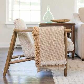 BASKET WEAVE TAN Cotton Woven Throw Blanket By Kavka Designs - Bed Bath ...